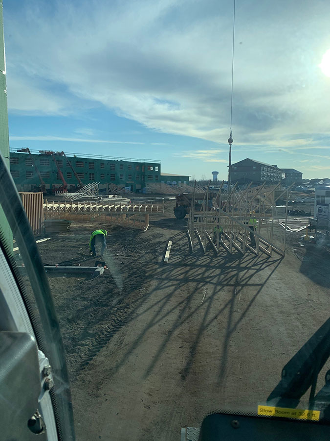 Truss Setting Roof: Crane Operator